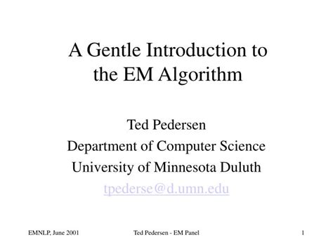 Ppt A Gentle Introduction To The Em Algorithm Powerpoint Presentation