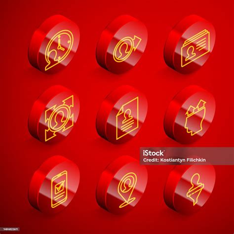 라인 시간 관리 계정 생성 화면 이력서 헤드 헌팅 사람 사용자 스마트폰 및 사람 아이콘이 있는 위치를 설정합니다 벡터 3차원 형태에 대한 스톡 벡터 아트 및 기타 이미지