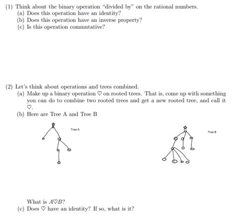 solved 1 think about the binary operation divided by on