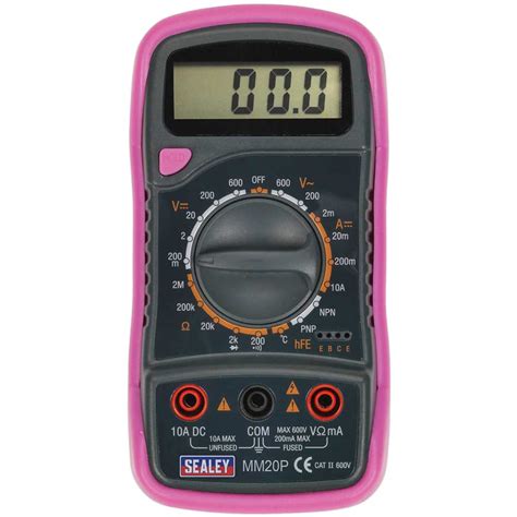 Sealey Mm20p Digital Multimeter 8 Function Thermocouple Multimeters
