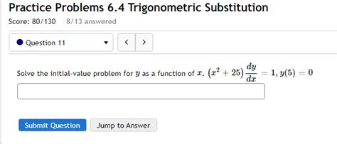 [solved] Practice Problems 6 4 Trigonometric Substi