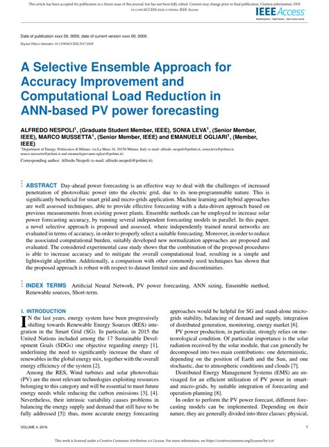 Pdf A Selective Ensemble Approach For Accuracy Improvement And Computational Load Reduction In