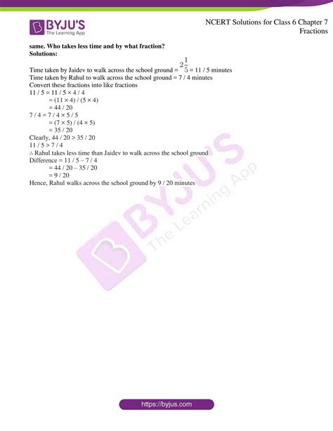 Ncert Solutions For Class 6 Maths Chapter 7 Fractions