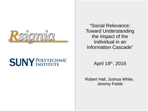 Pdf Social Relevance Toward Understanding The Impact Of The