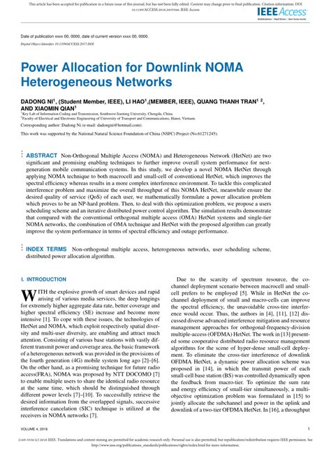 Pdf Power Allocation For Downlink Noma Heterogeneous Networks
