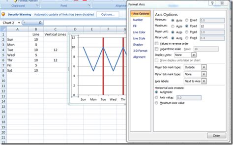 How To Create And Add Vertical Lines To An Excel Line Chart Excel Dashboard Templates