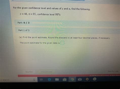 Solved Use The Given Data To Construct A Confidence Interval