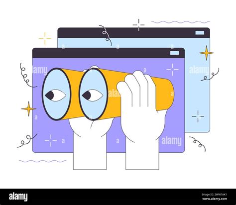 Web Searching Tool 2d Linear Illustration Concept Stock Vector Image And Art Alamy