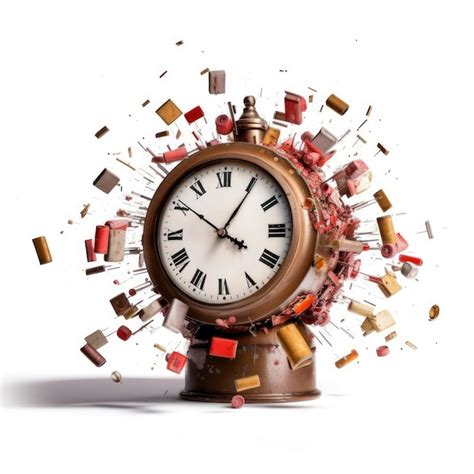 Premium Ai Image An Exploding Alarm Clock