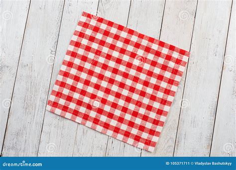 Red Tablecloth On White Wooden Table Background Stock Image Image Of Colored Backdrop 105371711