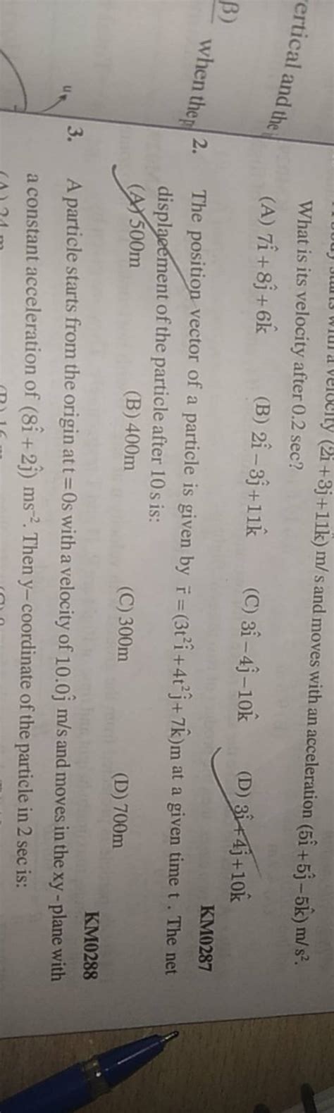 What Is Its Velocity After 0 2sec Filo
