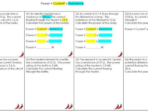 Physics Calculation Practice Worksheets Teaching Resources