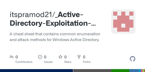 Github Itspramod21active Directory Exploitation Cheat Sheet A