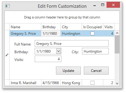 Edit Form WPF Controls DevExpress Documentation
