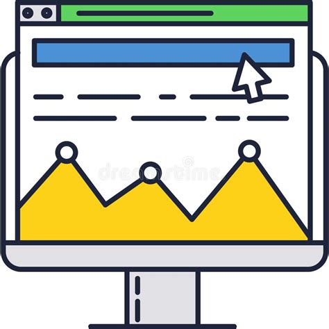 data graph chart on computer screen monitor vector stock vector