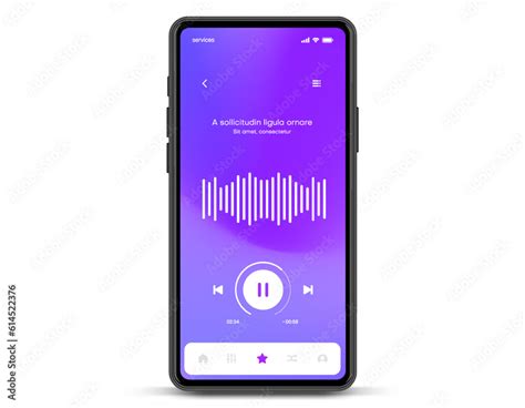 web mobile application interface for music player application for