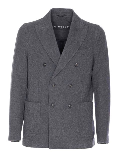 Circolo 1901 Grey Double Breasted Jacket Grey Cn4927211218