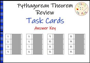 Pythagorean Theorem Review Task Cards By Count On Math TPT