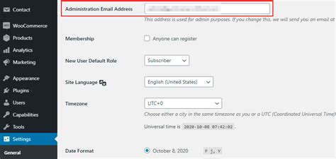 How To Change The WordPress Admin Email Address Market WP Themes