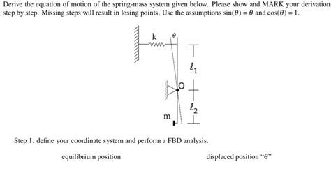 Solved Derive The Equation Of Motion Of The Spring Mass
