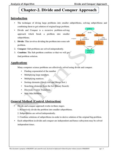 divide and conquer approach download free pdf computer science