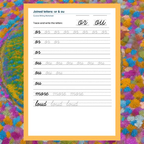 Cursive Challenge Mastering Top Joins With Oa Op And Ov Made By Teachers