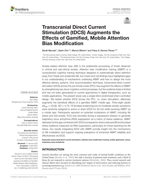 Pdf Transcranial Direct Current Stimulation Tdcs Augments The Effects Of Gamified Mobile