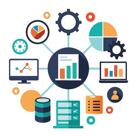 Colorful Infographic With Data Analytics Charts Graphs And Database Icons Premium Ai Generated