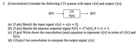 Solved Convolution Consider The Following Lti System With