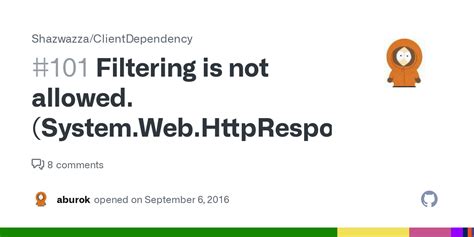 filtering is not allowed t filter · issue