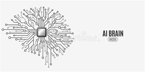Glowing Cyber Brain With Cpu For Neural Networks Design Artificial Intelligence Glowing Gpu