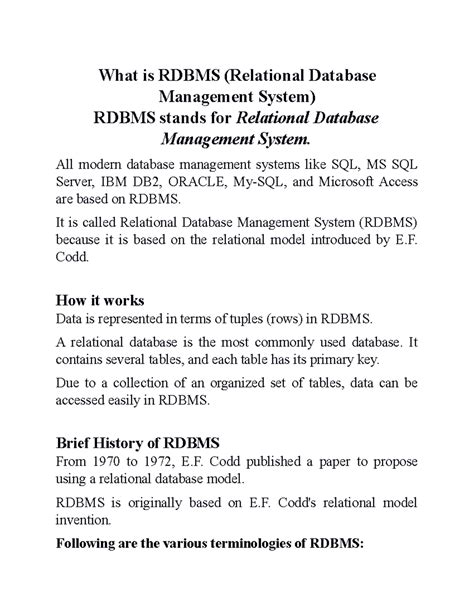 Relational Dbms Vs Dbms Vs File System And Architecture What Is Rdbms Relational Database