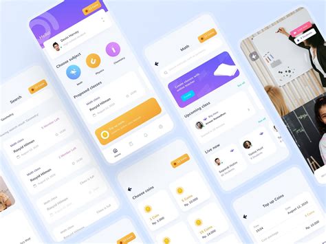 Online Class Ui Kit Ui Kit App Interface Design Mobile Ui Design