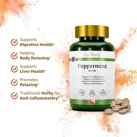 Peppermint Tablets 300mg Peppermint Supplement Ginsen