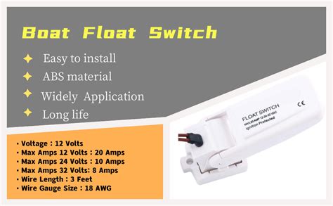 Yaemarine Marine Boat Bilge Pump Float Switch Ignition Protection 20 Amps 12v 24v