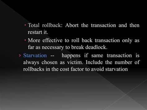 Transaction Management Deadlock Handling Ppt