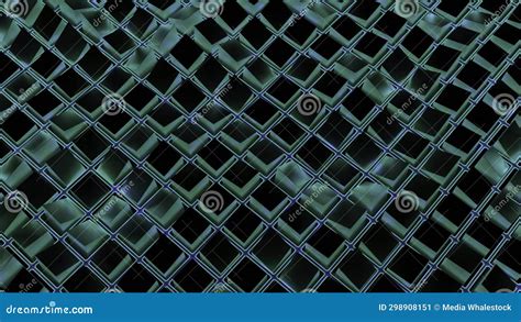 Virtual Grid With Water Wave Effect Action Square Grid Moves In Waves With Water Sheen Stock