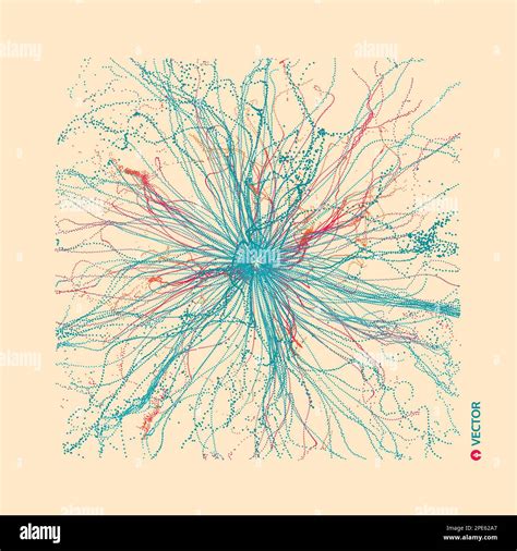 abstract science or technology background array with dynamic particles