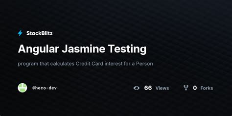 Angular Jasmine Testing Stackblitz