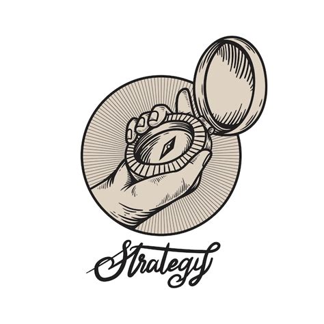 Premium Vector Compass And A Text Strategy Direction Concept