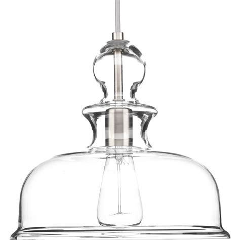 Progress Lighting Staunton Collection Light Brushed Nickel Pendant With Clear Glass P