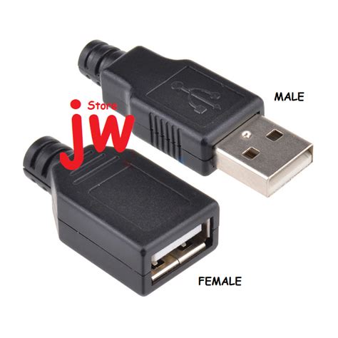 Soket USB 4 Pin Plug Socket Connector Kosong Jantan Male Betina Female Lazada Indonesia