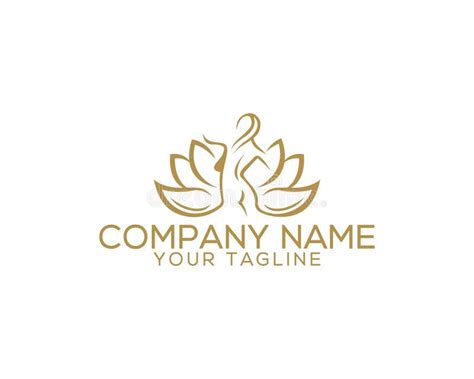 Lotus Flower With Women Feminine Logo Design Stock Vector Illustration Of Human Meditation