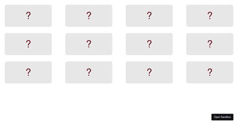 React Card Flip Game Codesandbox