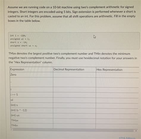 Solved Assume We Are Running Code On A 10 Bit Machine Using
