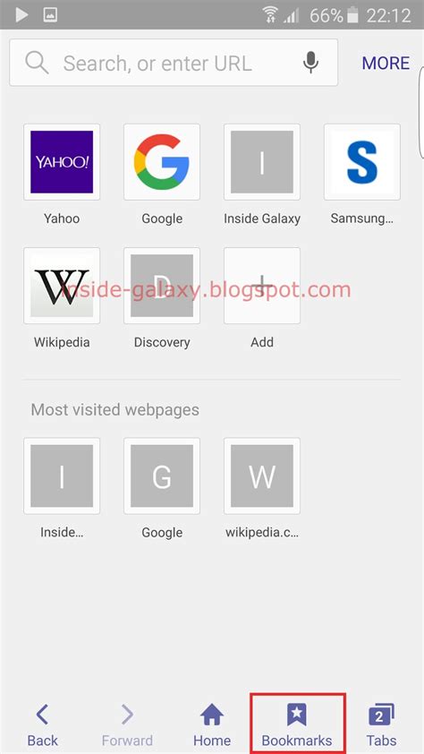 inside galaxy samsung galaxy s6 edge how to bookmark a webpage in