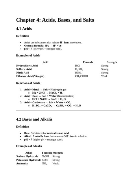 Chapter 4 Acids Bases And Salts Pdf