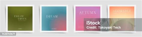그라디언트 네온 스퀘어 포스트 디자인 배경 앨범 커버 배너 프로모션 게시물 및 노트북에 대한 설정 흐릿한 장식 배너 듀오톤 가을 레이아웃 귀여운 타이포그래피 크리에이티브