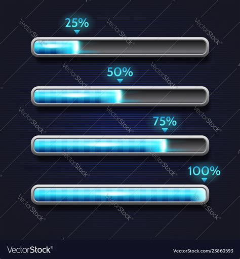 Blue Progress Bar Loading Template For App Vector Image