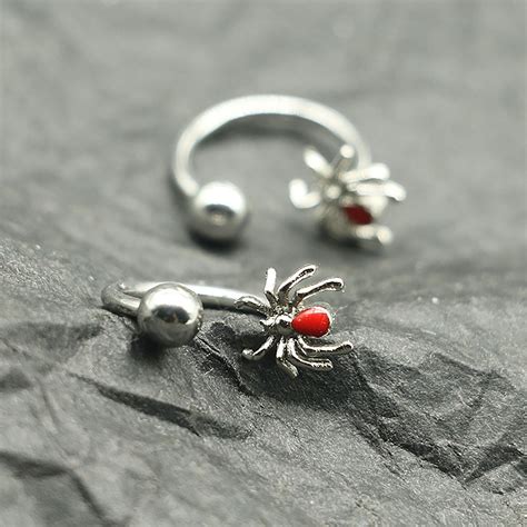 Personality Red Spider Lip Ring Tragus Piercing Fashion Etsy